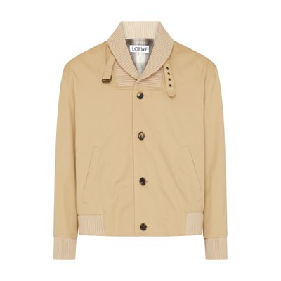 Loewe Jacket In Leather In Beige | ModeSens
