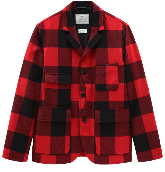 Men's Buffalo Check Blazer in Recycled Wool | WOOLRICH | 24S