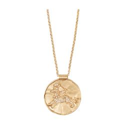 MAJE Taurus zodiac authorized brass coin necklace